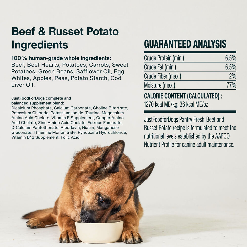 Pantry Fresh Beef & Russet Potato Recipe (Case of 12) | JustFoodForDogs